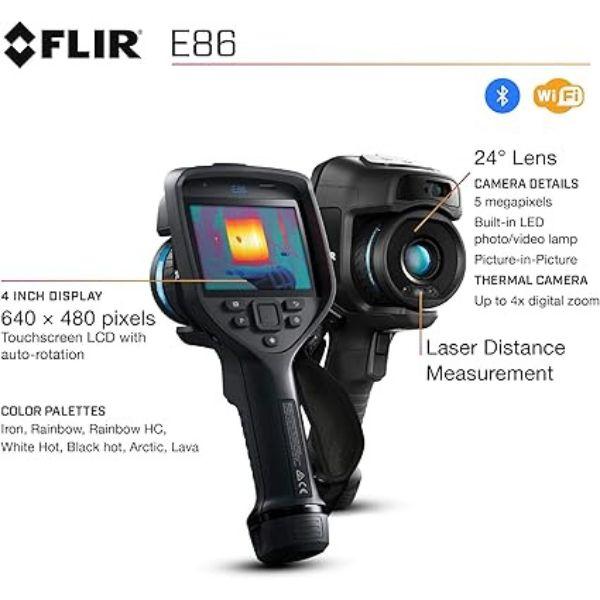 FLIR E86 Thermal Camera IR Resolution 464 × 348 pixel with laser ...